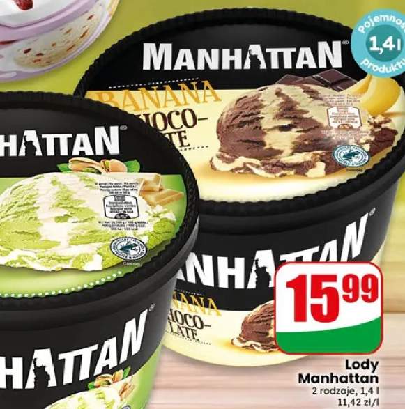 Lody Manhattan 🔥 promocje, aktualna cena w sklepach